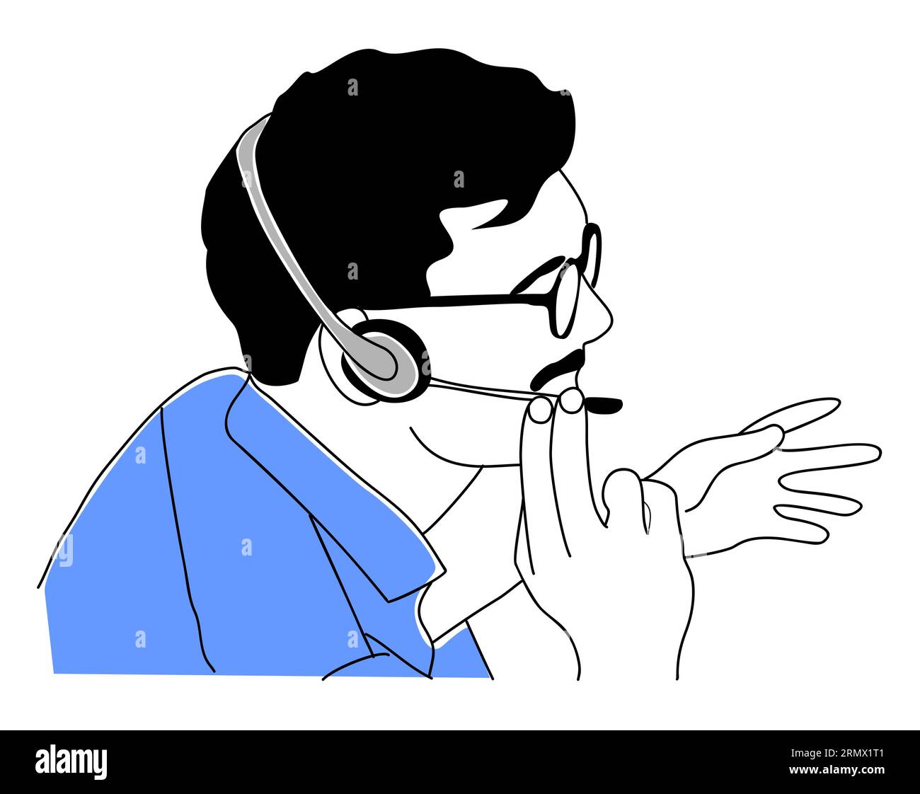 Customer service, call center assistant vector art Stock Vector Image ...