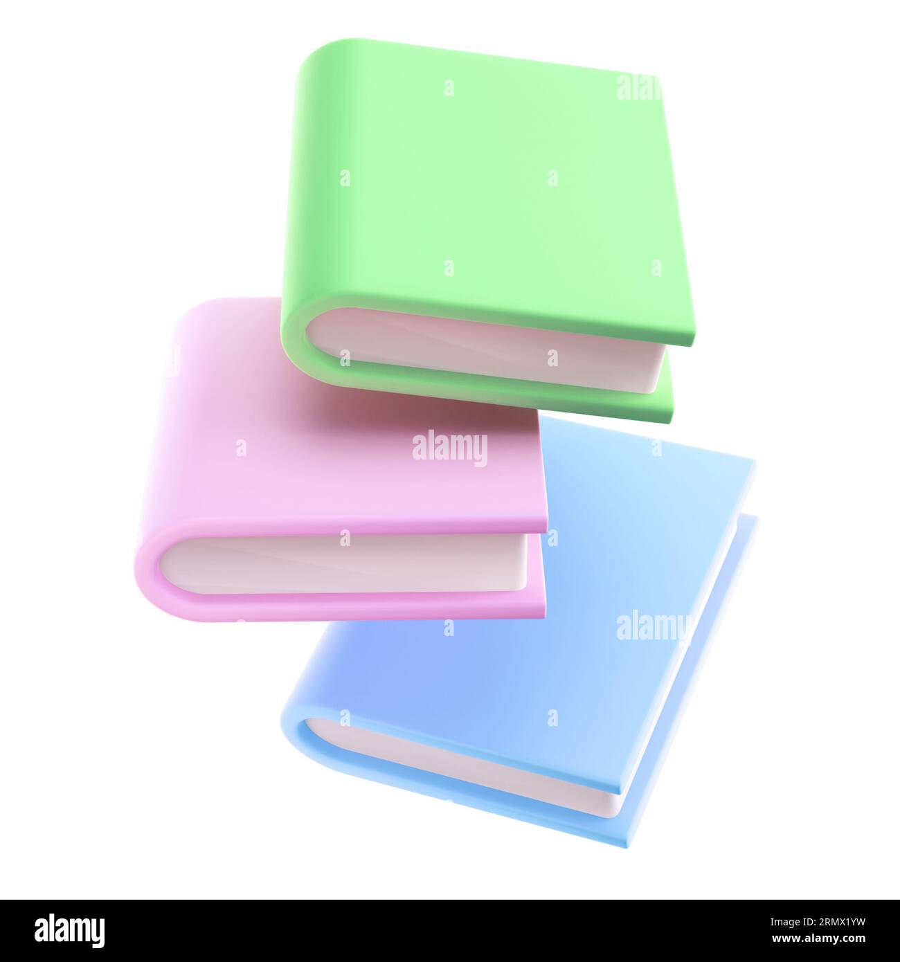 3D Stack of Closed Book falling down in air Icon. Isolated with ...