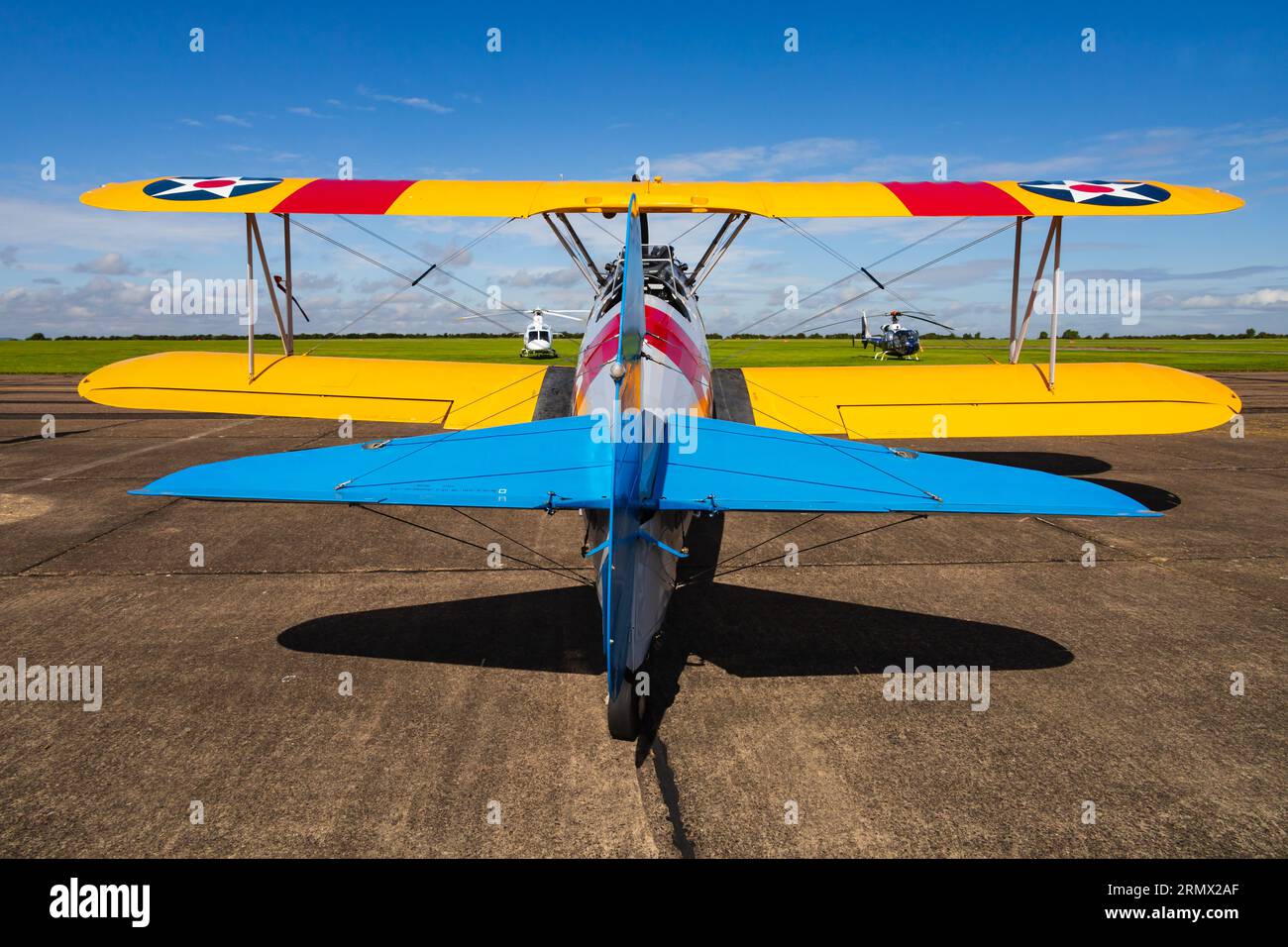 Vintage Boeing Stearman Kaydet 2 seat military bi plane trainer of the US Navy Stock Photo - Alamy