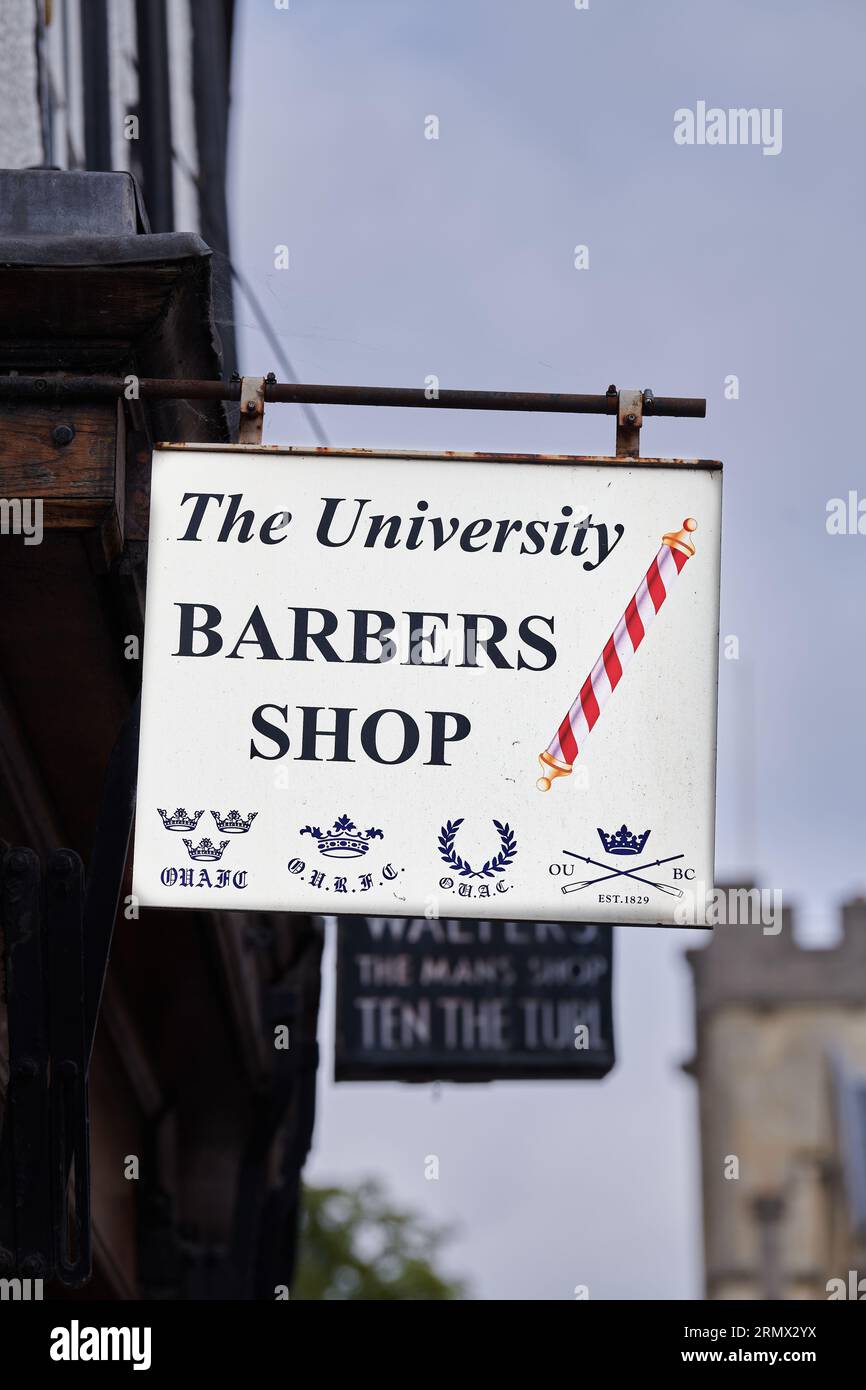 The University Barbers Shop, Turl Street, oxford, England Stock Photo ...