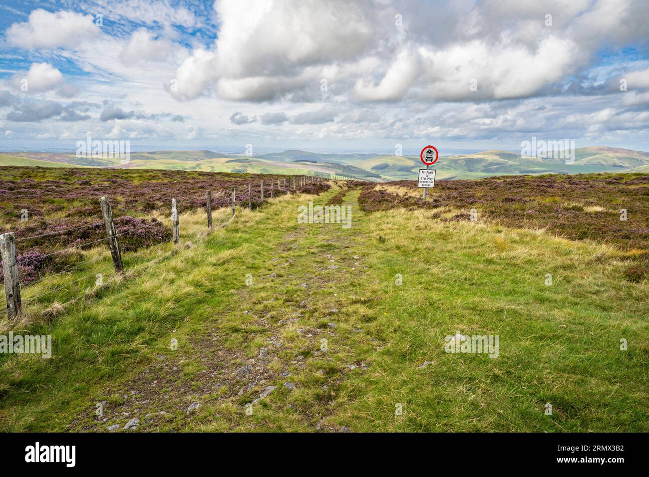 Historic trading route, Clennell Street, as it crosses the borer into ...