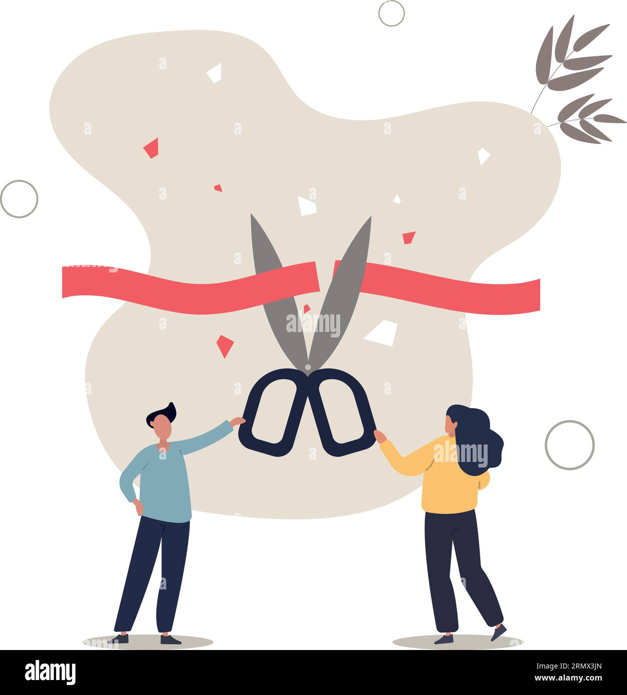 Cut ribbon to start new business, startup launch new product ceremony ...