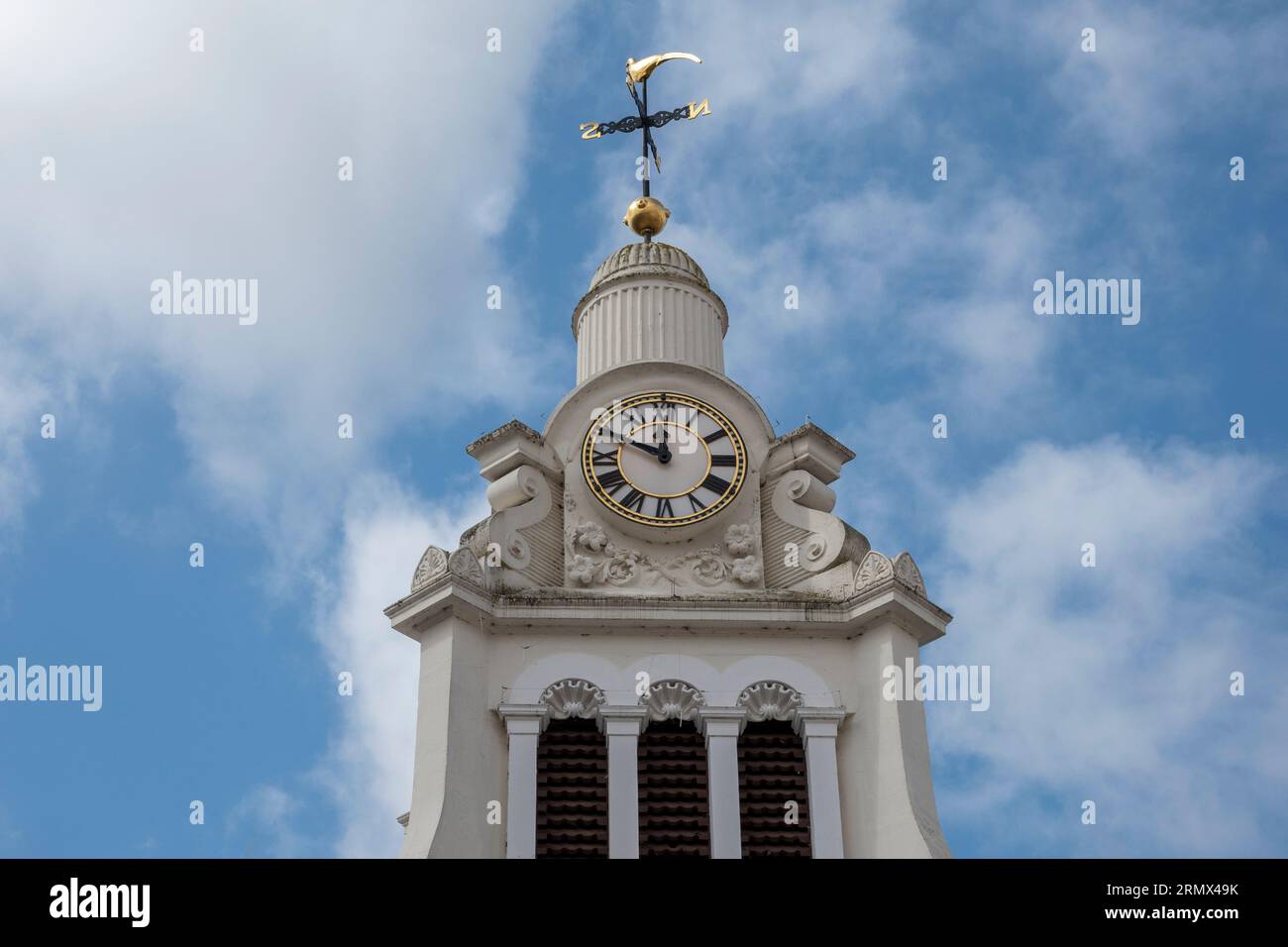 The Library clock tower in Saffron Walden, Essex, England, UK Stock ...