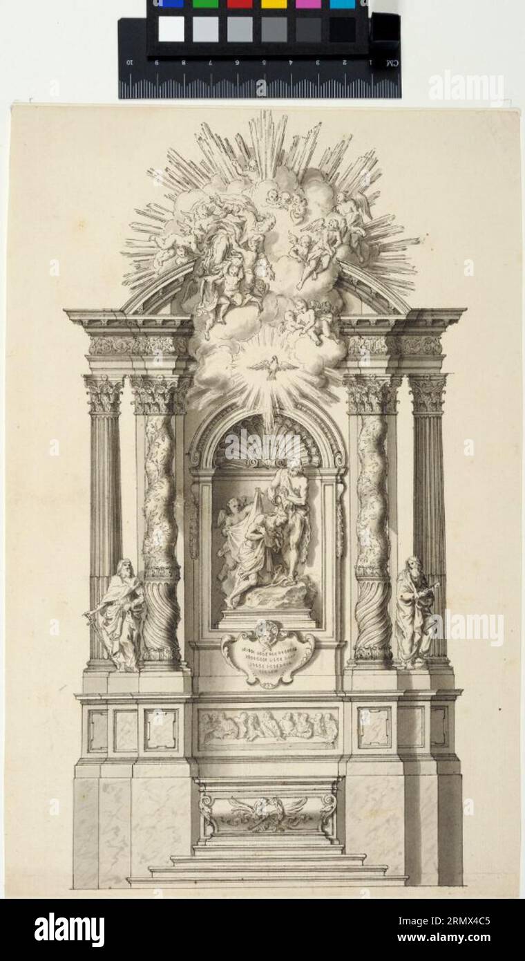 Altar with a Sculptural Group. Baptism of Christ by Gustaf Palmcrantz ...