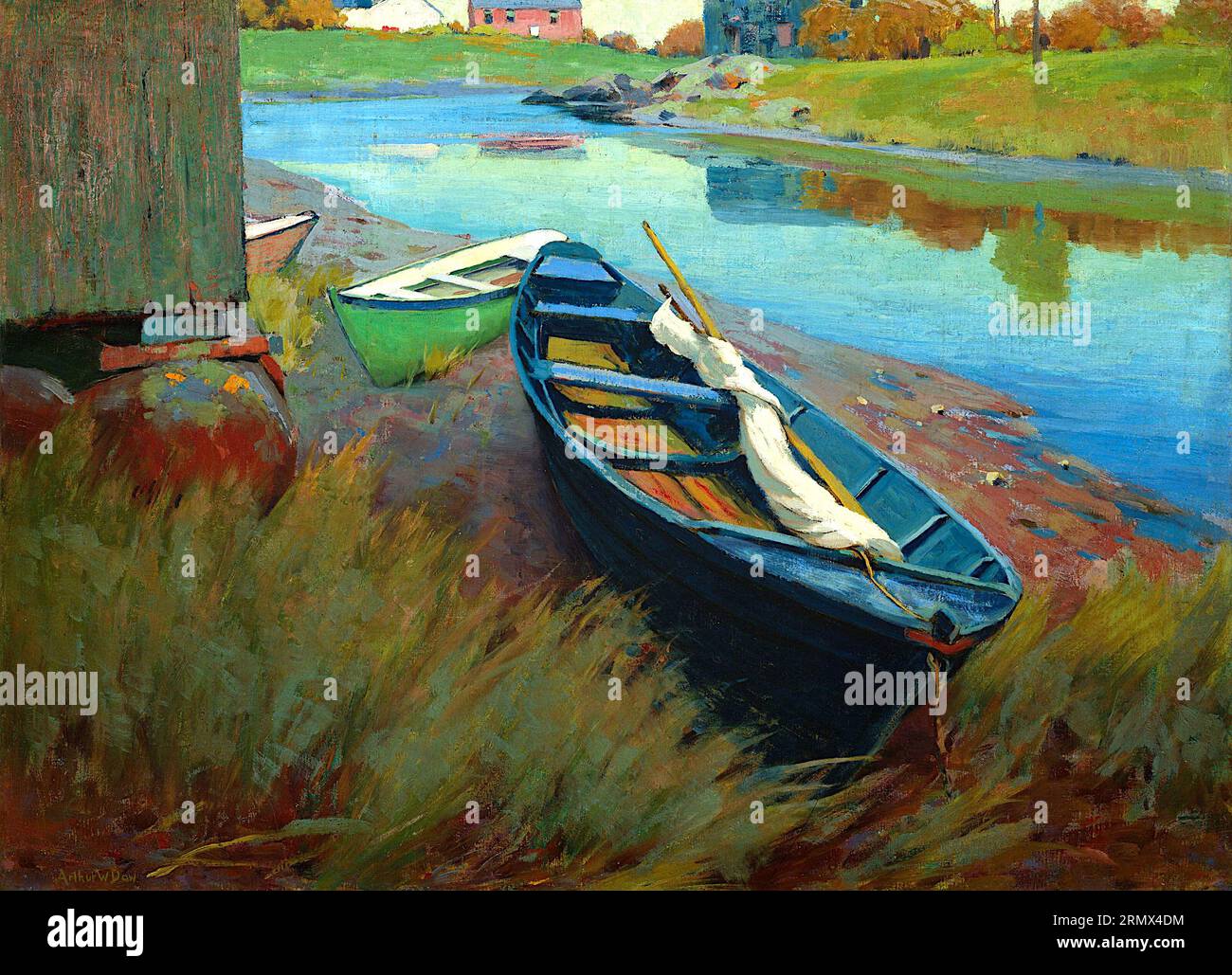 Retro painter painting river hi-res stock photography and images - Alamy