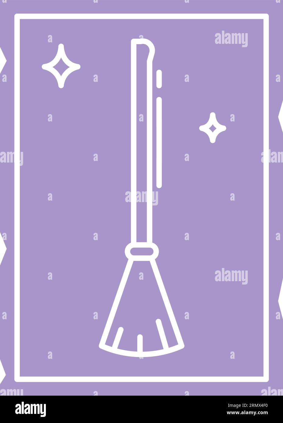 Outline of a magic broom on a tarot card Vector Stock Vector Image ...