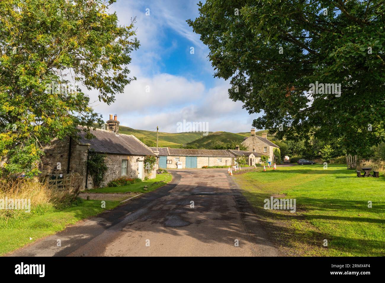Remote village of Alwinton, Northumberland National Park Stock Photo ...