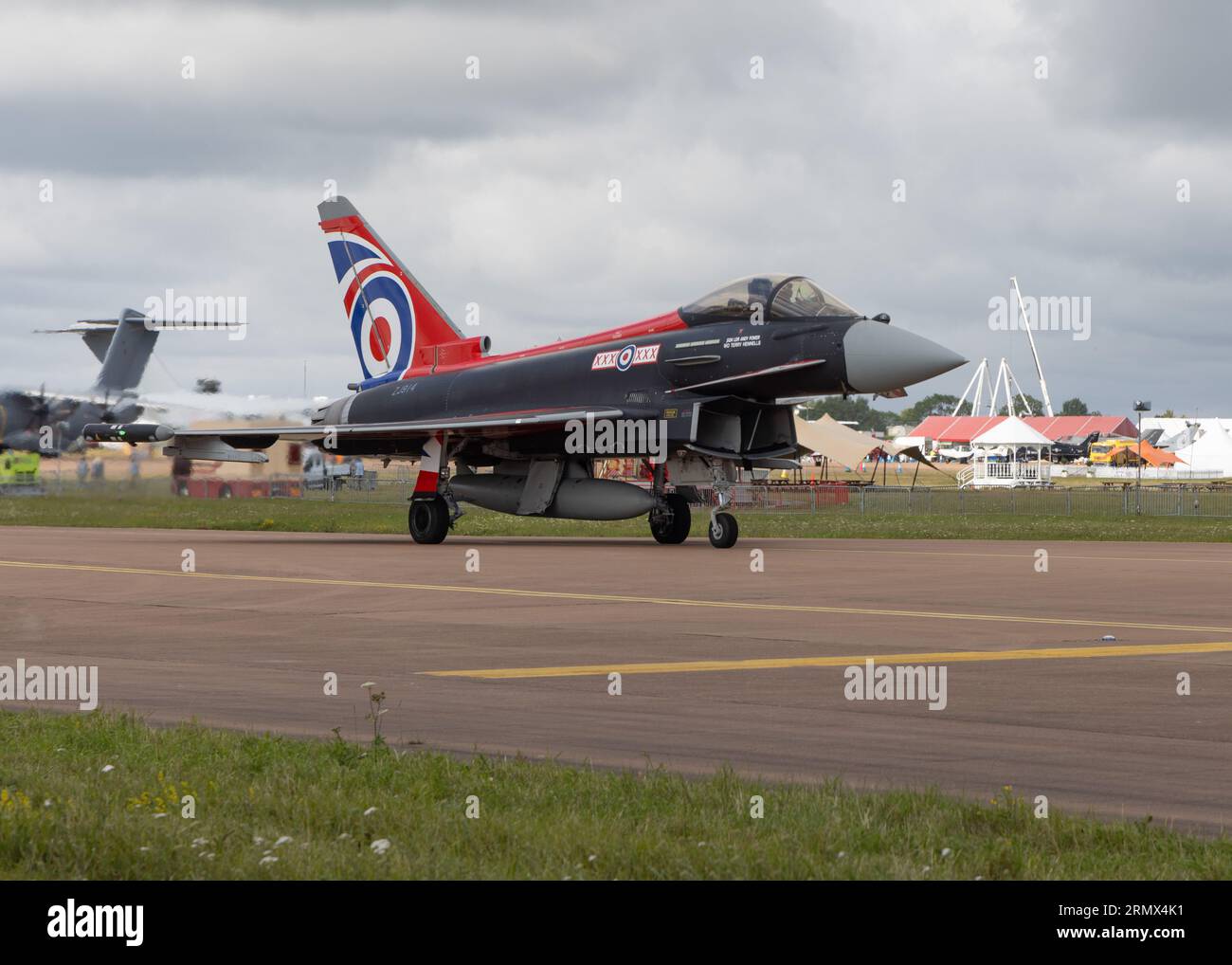 RAF Eurofighter Typhoon Solo Display Team waits to depart from the 2023 ...