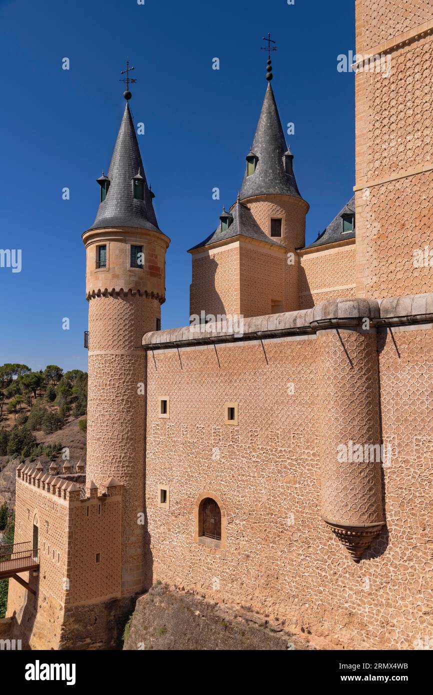 Spain, Castile and Leon, Segovia, 12th century Alcazar of Segovia with ...
