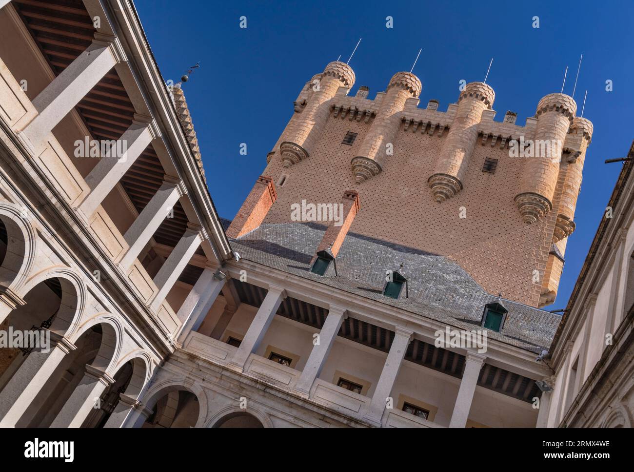 Spain, Castile and Leon, Segovia, 12th century Alcazar of Segovia with ...
