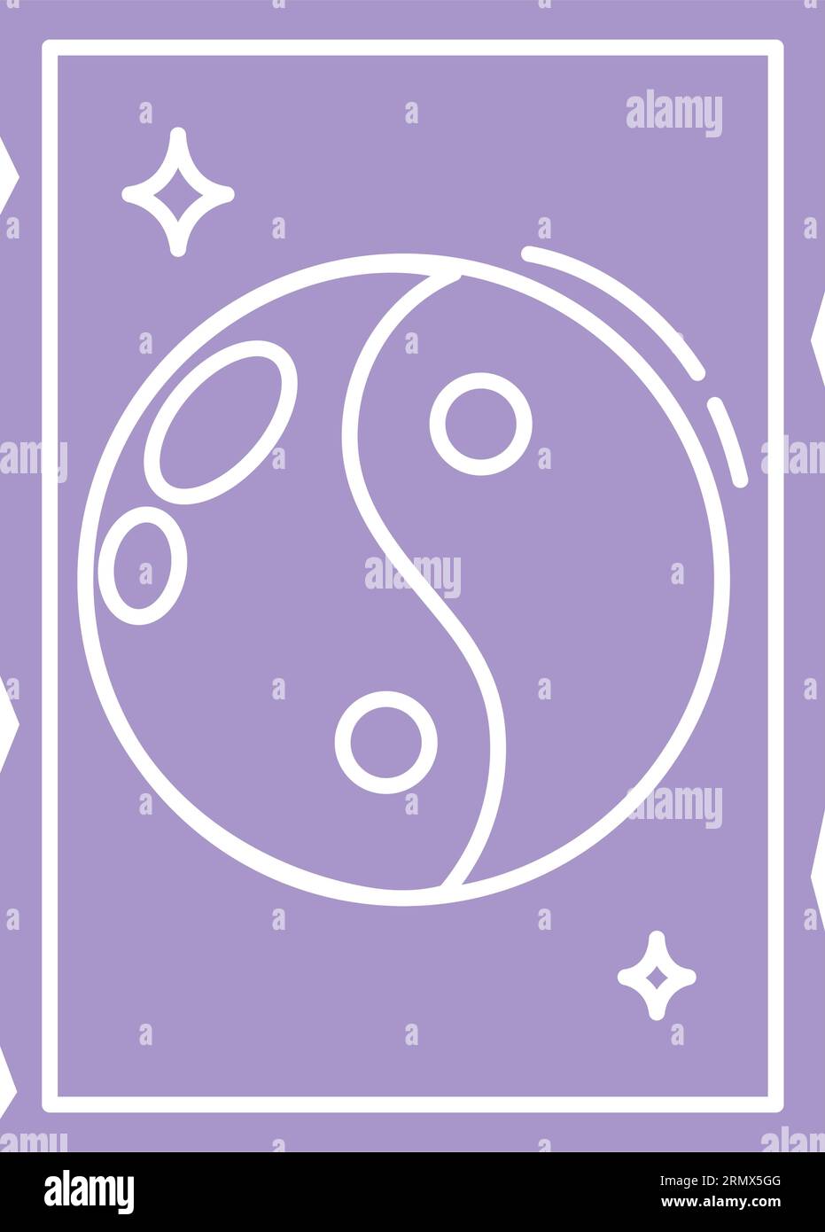 Outline of a yin yan symbol on a tarot card Vector Stock Vector Image ...