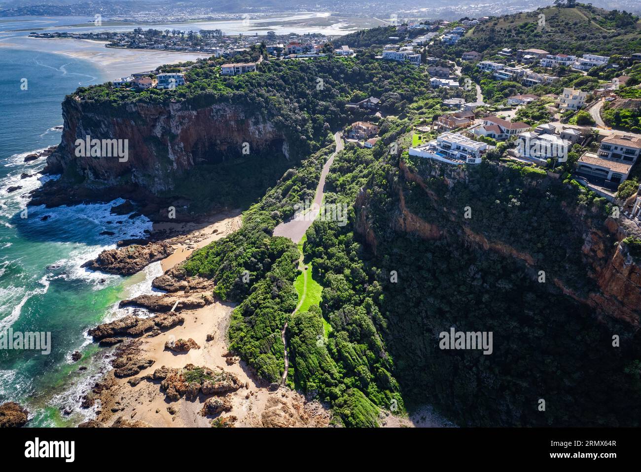 Aerial view of Knysna Heads in Knysna, Garden Route, South Africa Stock ...