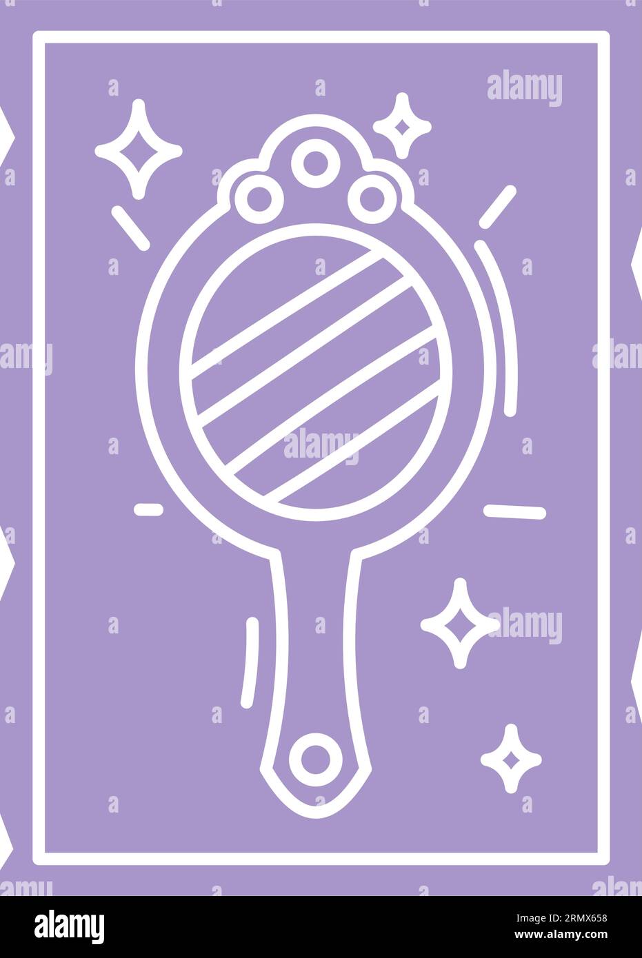Outline of a magic mirror on a tarot card Vector Stock Vector Image ...
