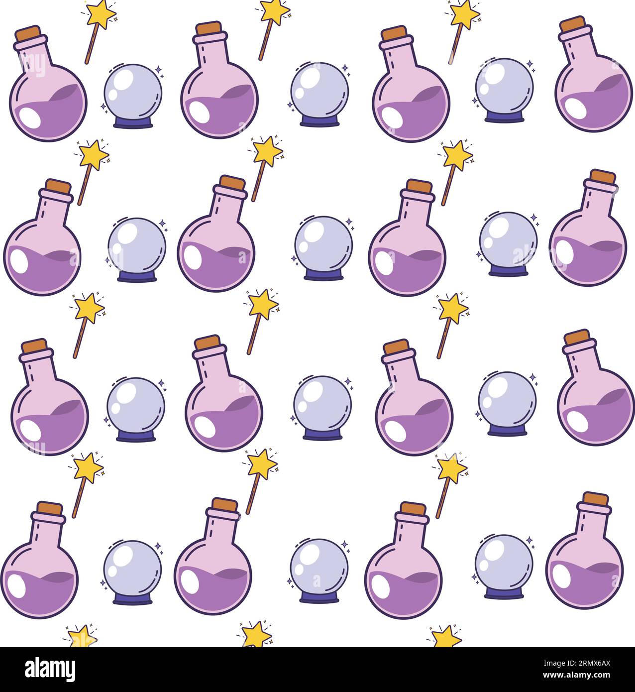 Seamless pattern background with magic icons Vector Stock Vector Image ...