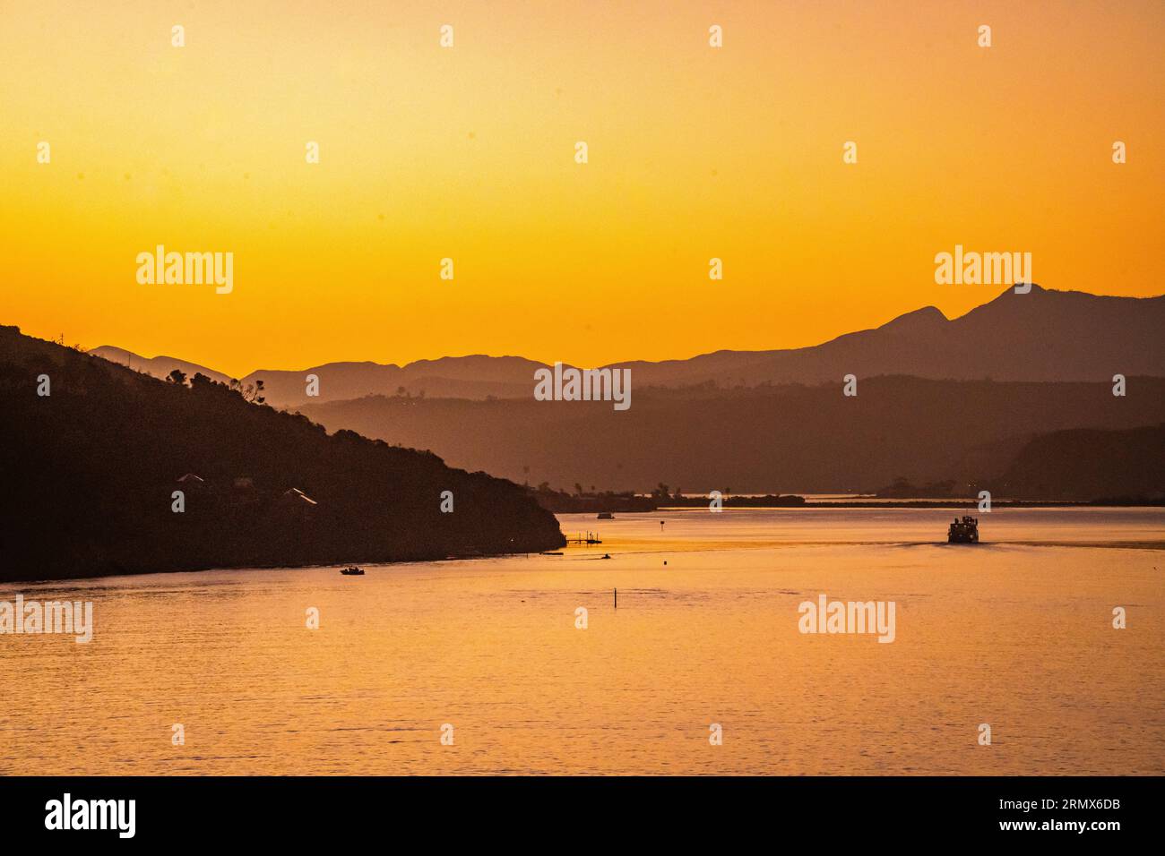 Sunset view at Knysna Heads in Knysna, Garden Route, South Africa Stock ...