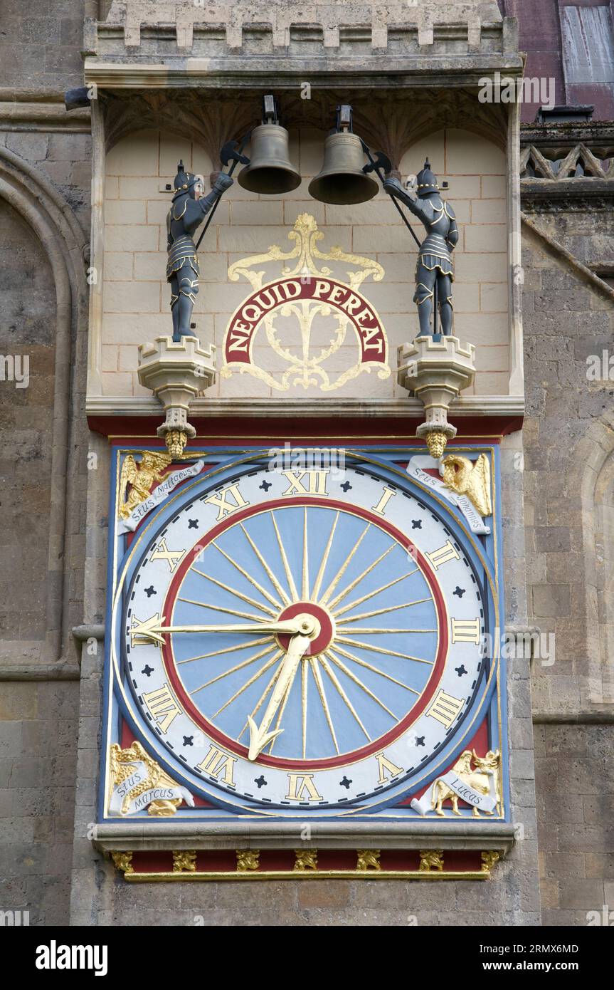 The external dial of the Wells Cathedral Clock, newly restored in 2023 ...