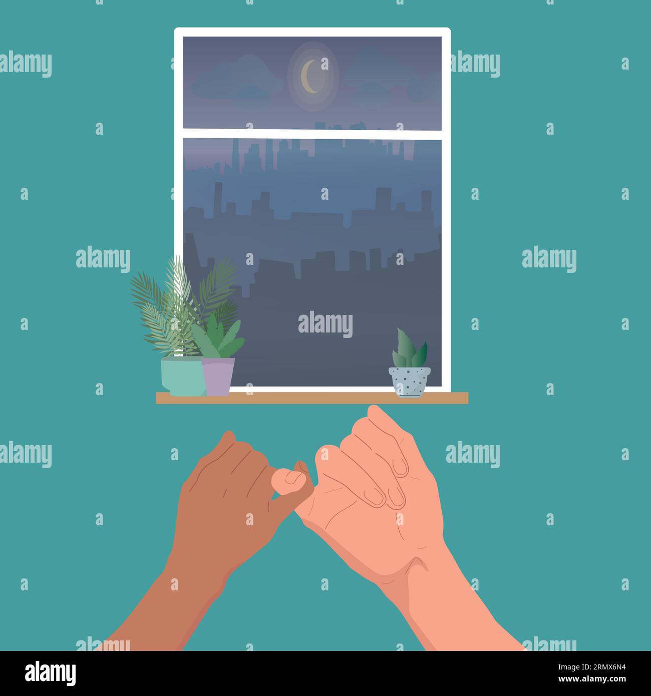 The concept of love and teamwork. Two hands hold each other. Symbol of ...