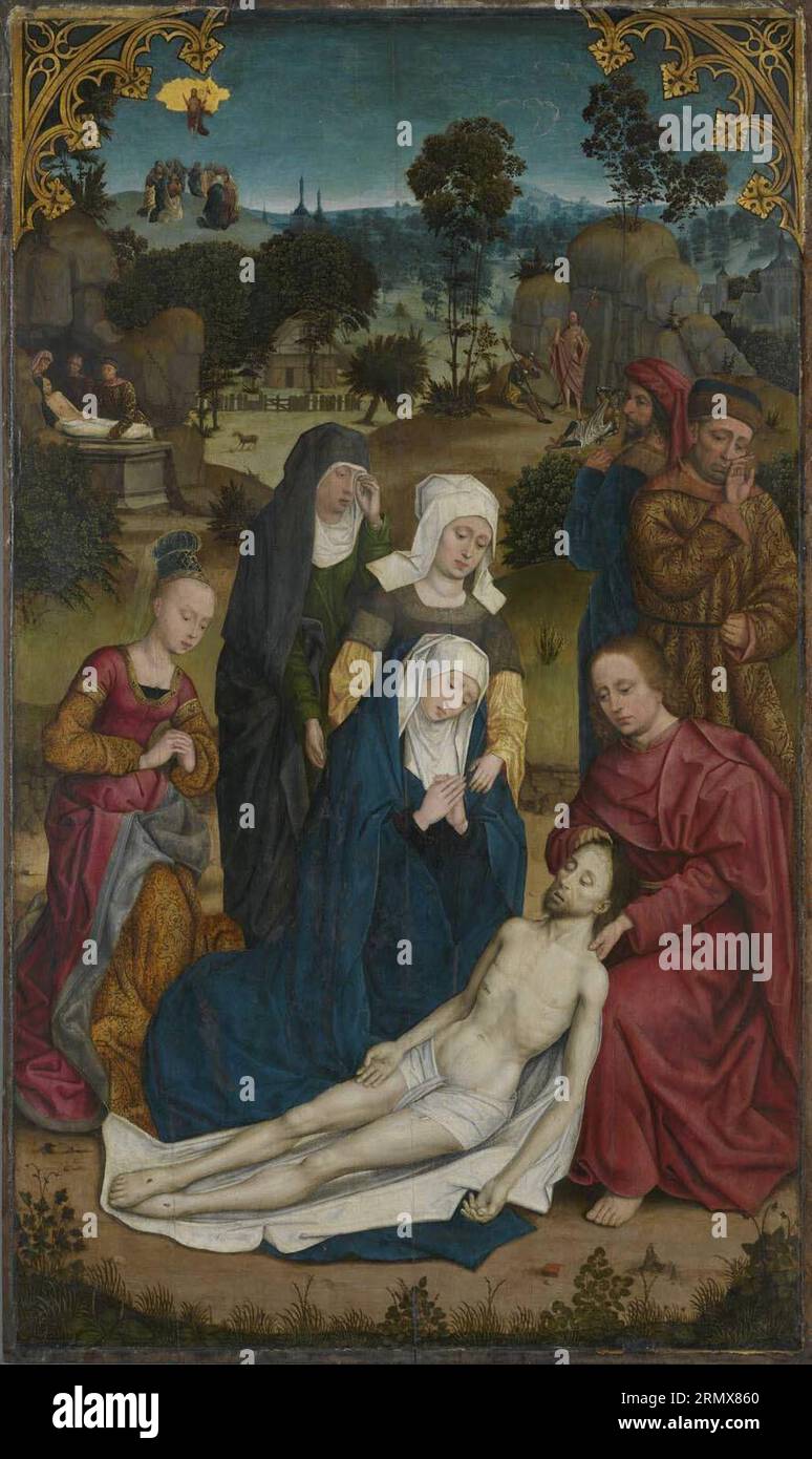 Crucifixion Altar: lamentation of Christ (outer part: fragment of an Angel, an Apostle and ...