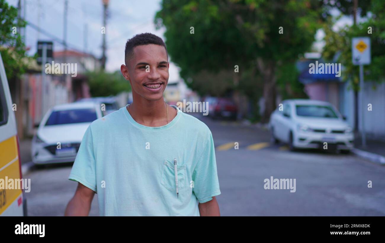 One joyful brazilian man walking hi-res stock photography and images ...