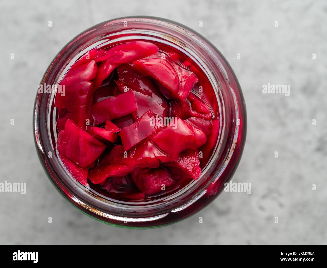 Pickled red cabbage in a glass jar Stock Photo - Alamy