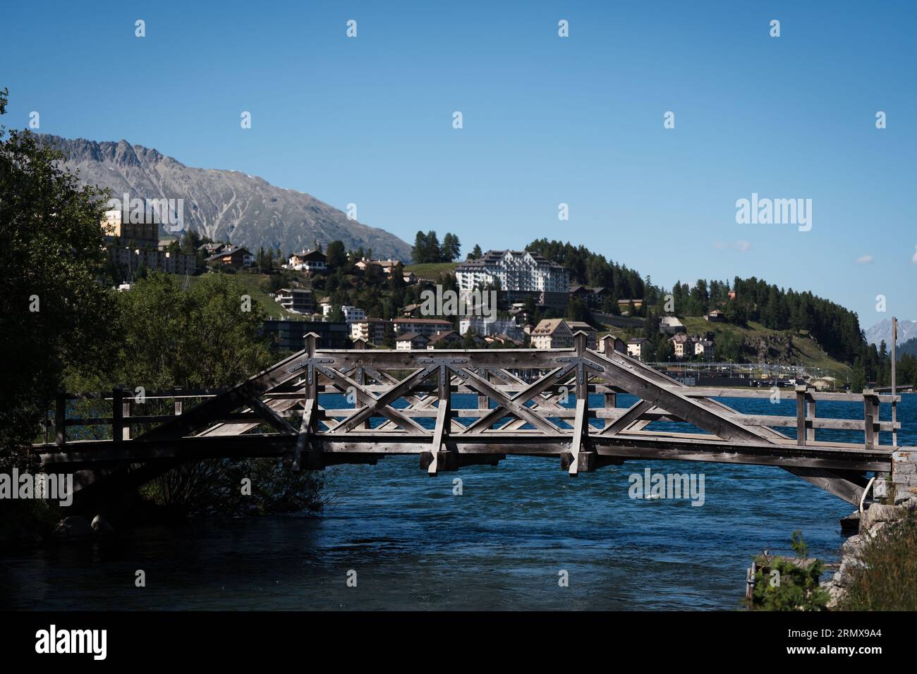 Switzerland, St.Moritz - June 6, 2023: city landscape with buildings ...