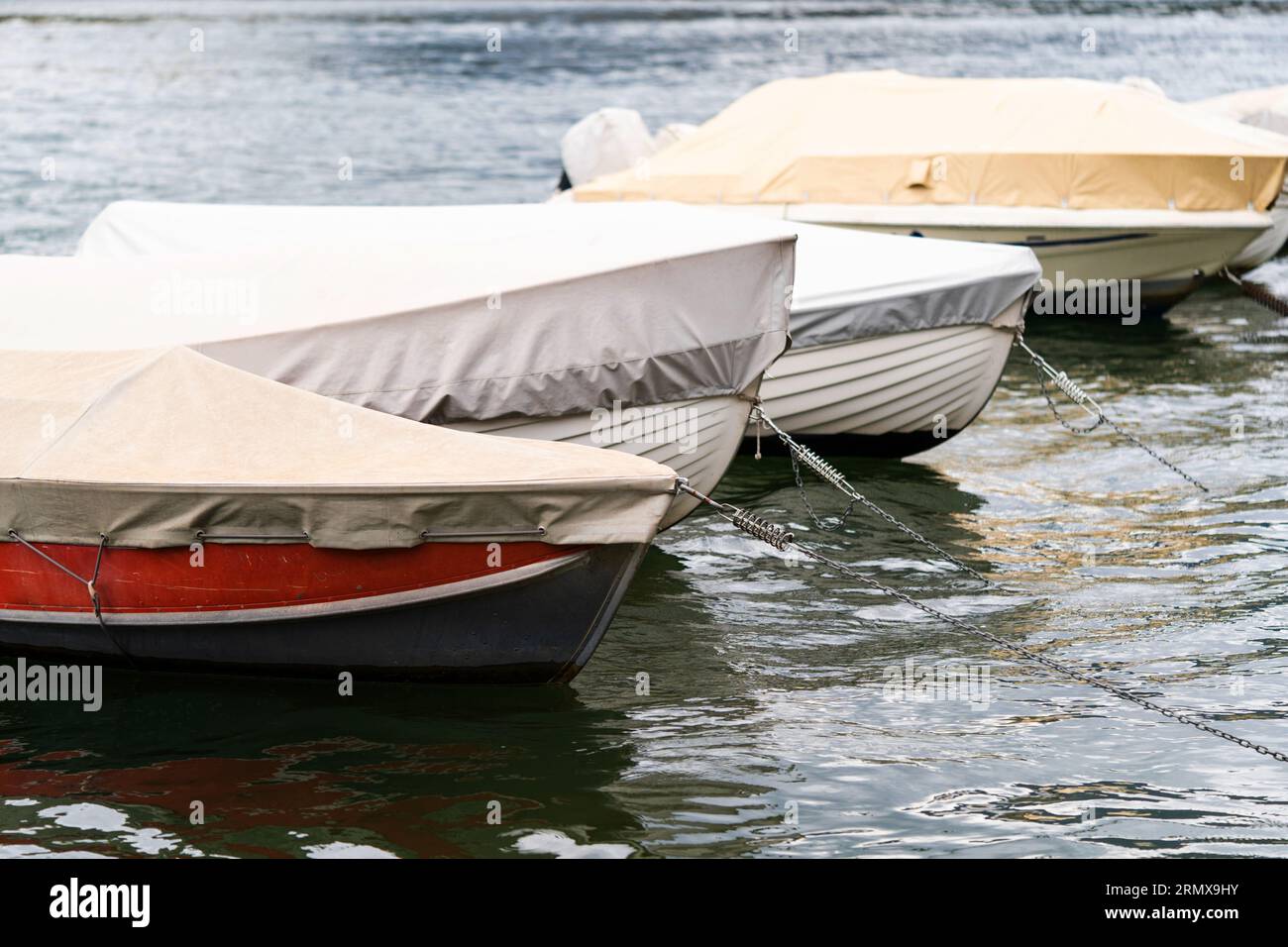 Small fishing boats with fishing net and equipment, motor boat or sail ...