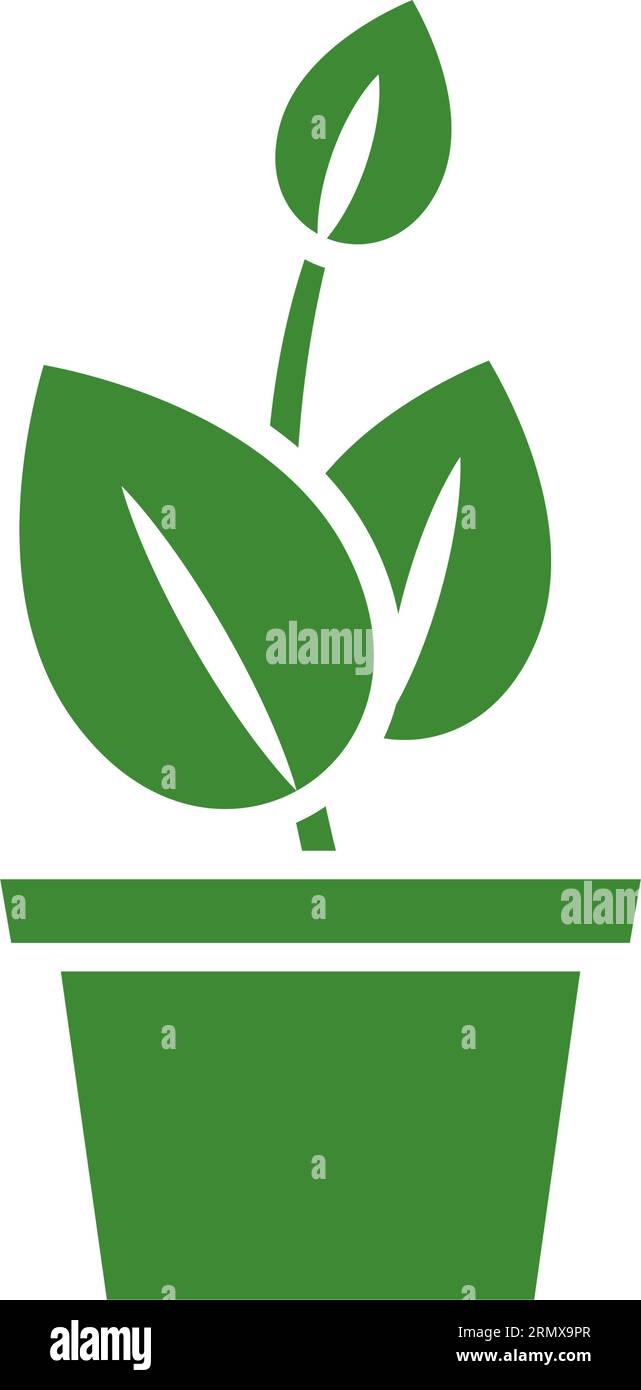 Isolated green silhouette indoor plant icon Vector Stock Vector Image ...