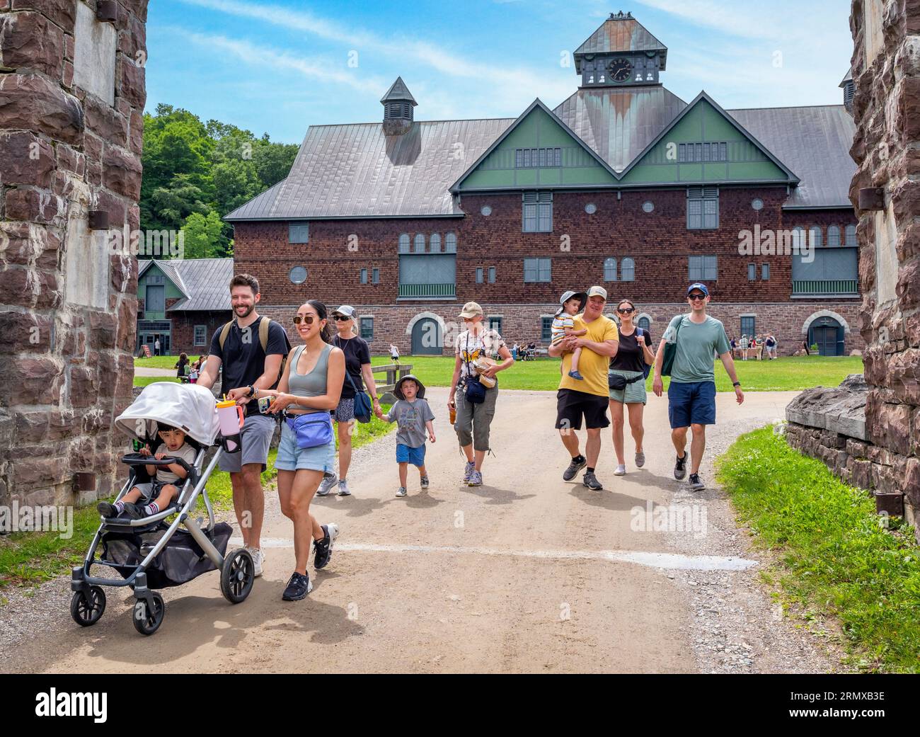 Visitors strolling at Shelburne Farms; Shelburne; Vermont; USA Stock ...