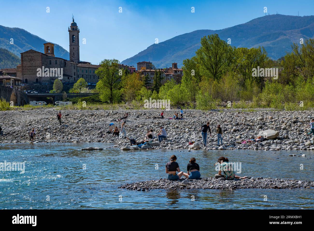 Bobbio, Piacenza, Italy, Trebbia river bed Stock Photo - Alamy