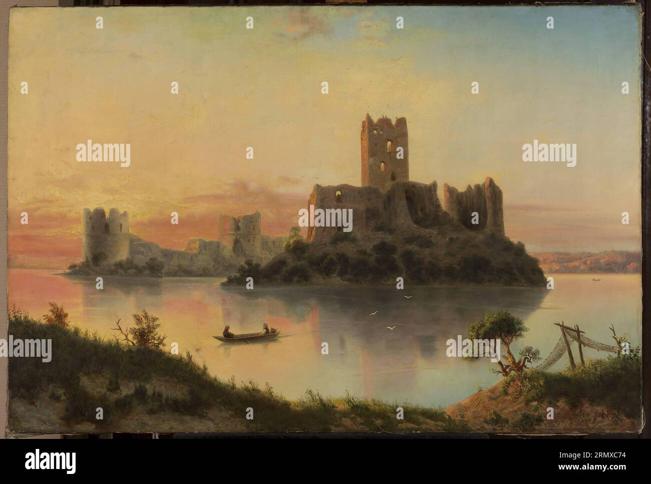 The ruins of the Trakai Castle at sunset. 1866 by Józef Marszewski ...