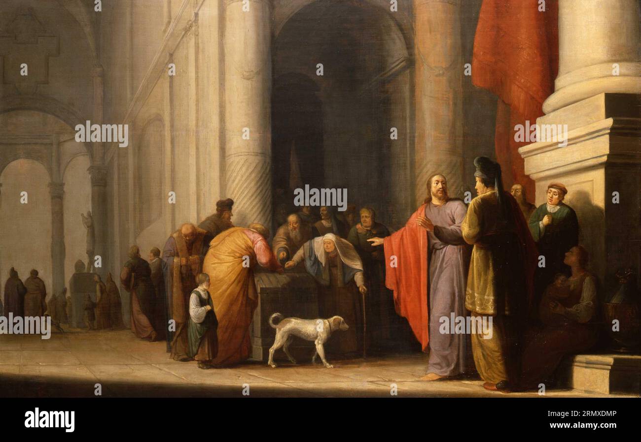 The widow's mite (Mark 12:41-44) between 1628 and 1632 by Paulus Lesire ...