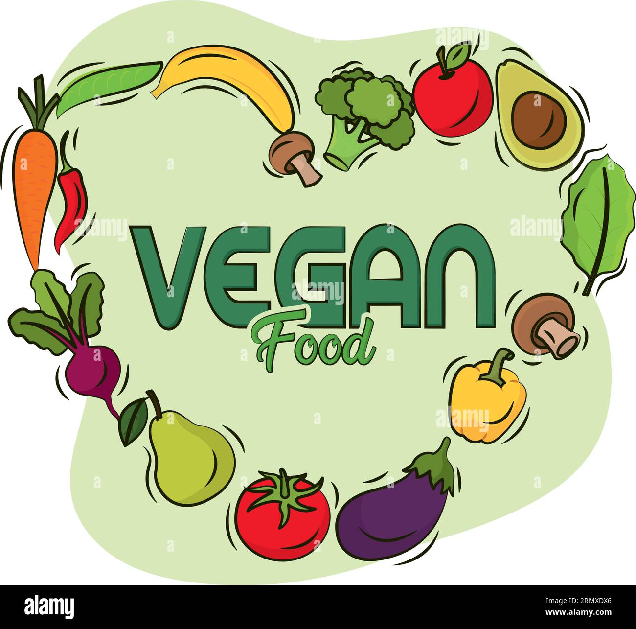 Group of fruits and vegetables doing a heart shape vegan lifestyle ...