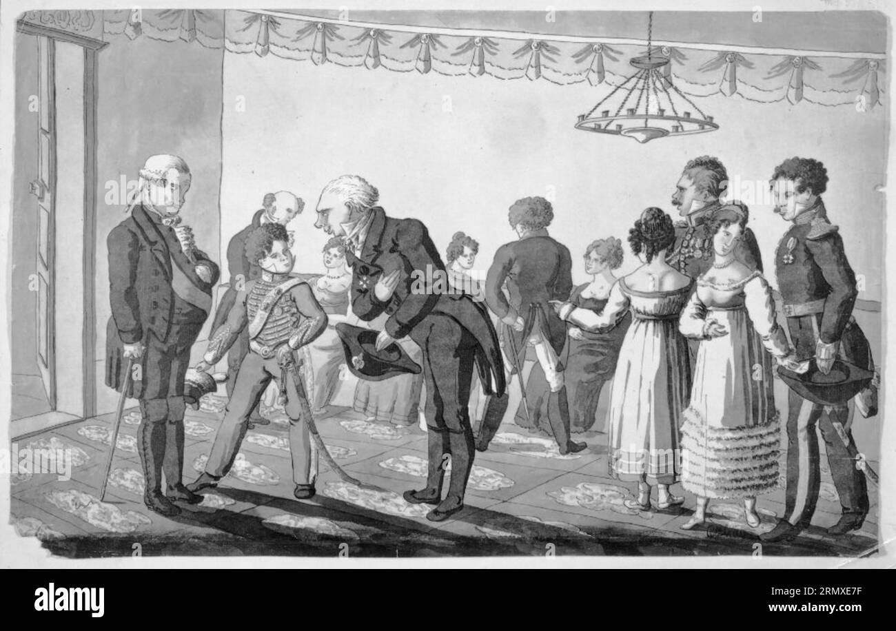 Moeurs et costumes du grande monde 1819 by Carl Johan Ljunggren Stock Photo - Alamy