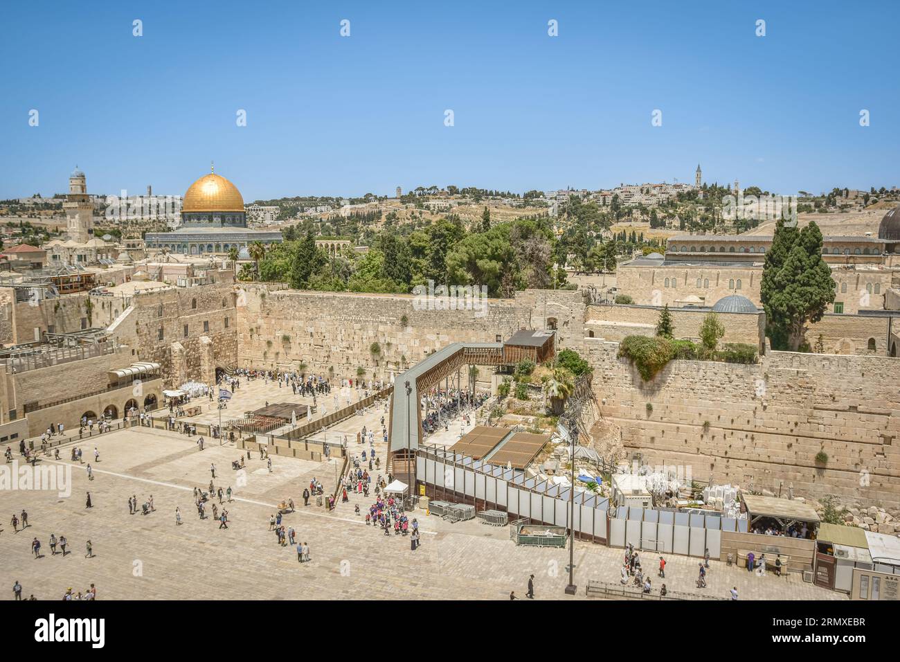 A vivid image of the iconic Dome of the Rock situated in the ancient ...