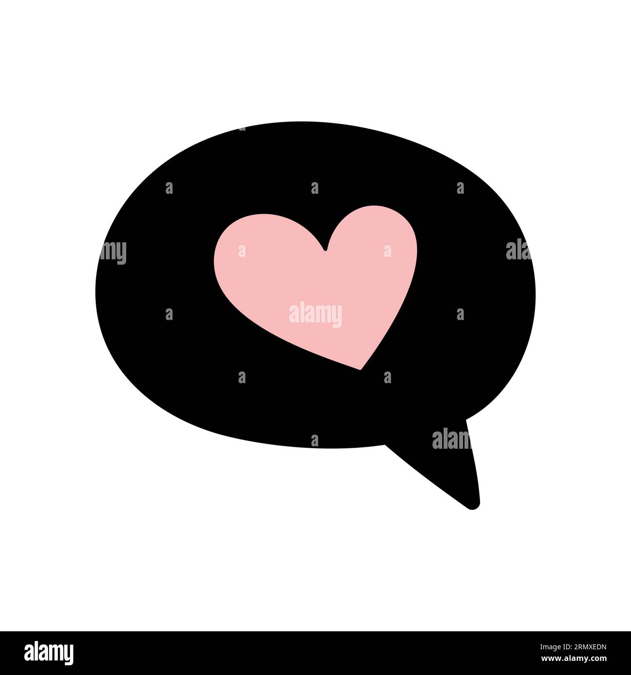 Cute love message isolated on white background. Hand drawn vector ...