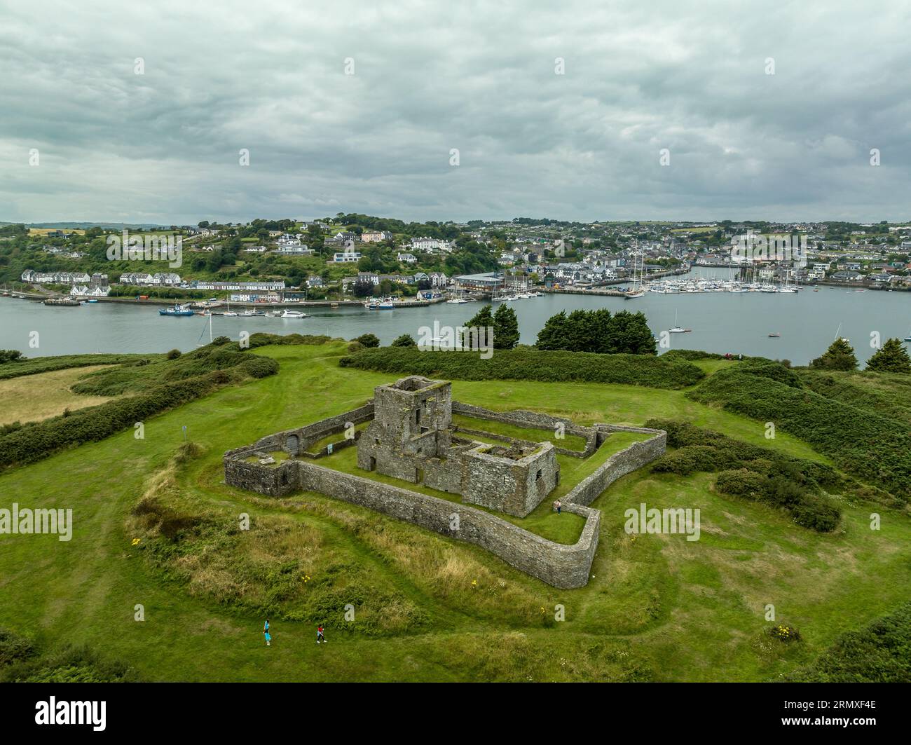 Aerial panorama view of James Fort across Kinsale Ireland, 16th century ...