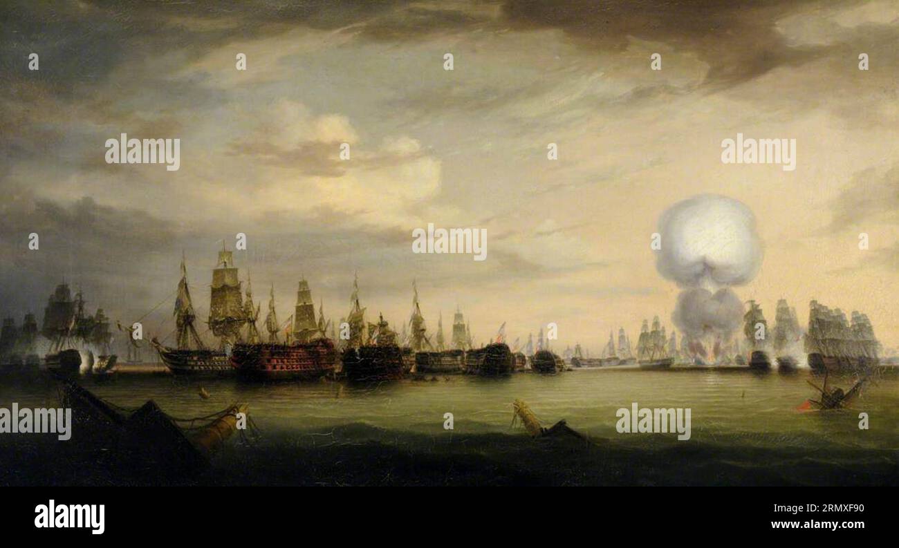The Battle of Trafalgar at Close of Action, 21st October 1805 between ...