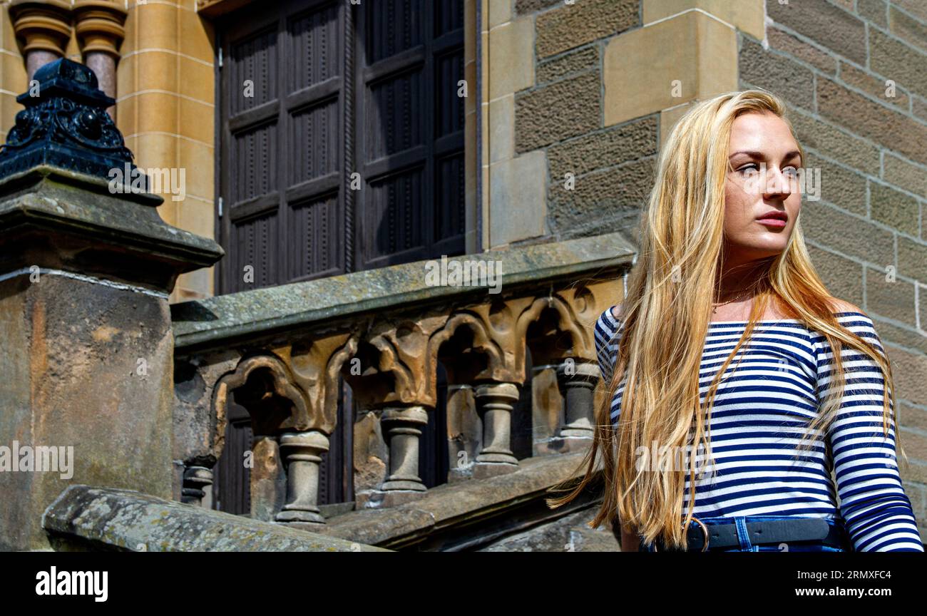 Rhianna Martin, a stunning blonde woman at Dundee's McManus art gallery ...