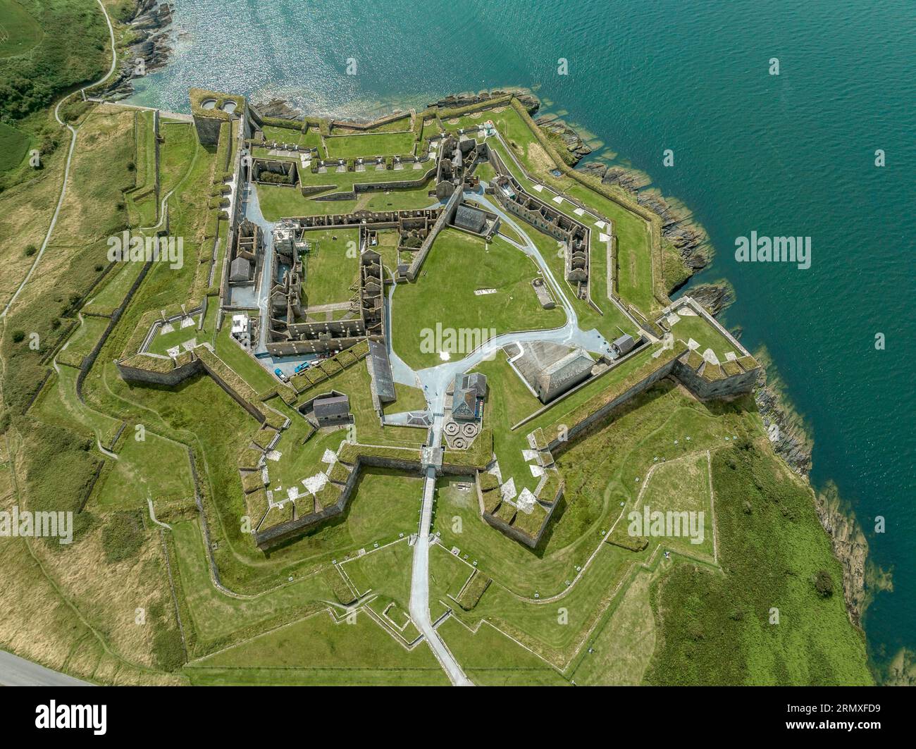 Aerial view of Charles Fort, start shape coastal military stronghold at ...
