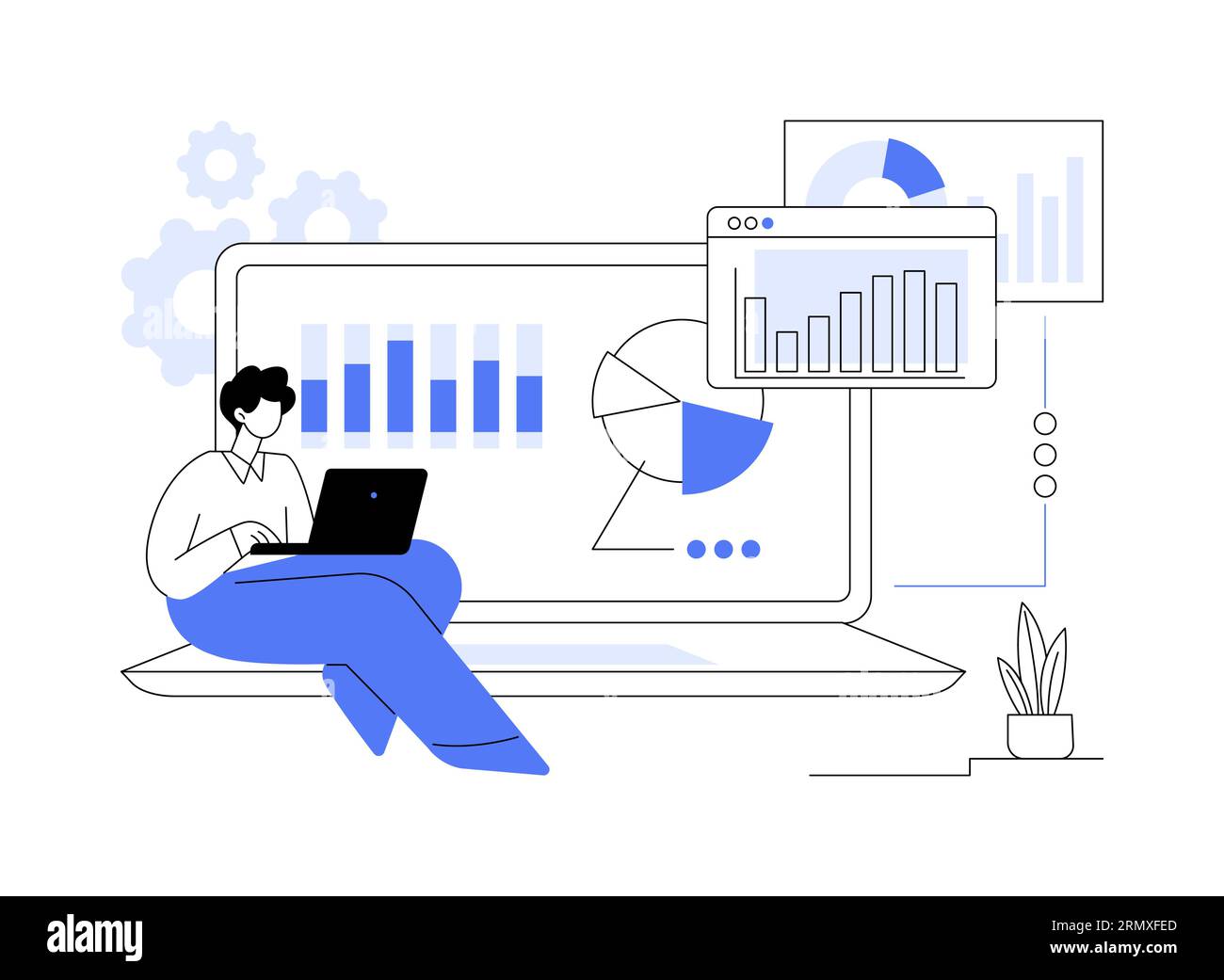 Collecting business data abstract concept vector illustration Stock ...