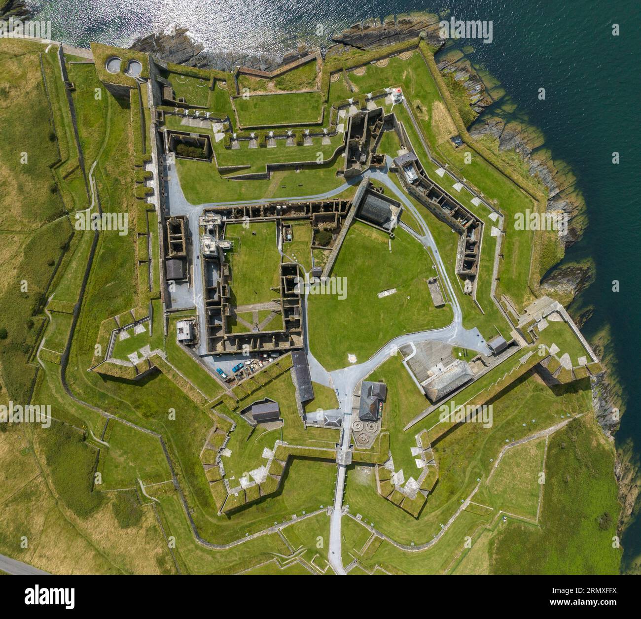 Aerial view of Charles Fort, start shape coastal military stronghold at ...