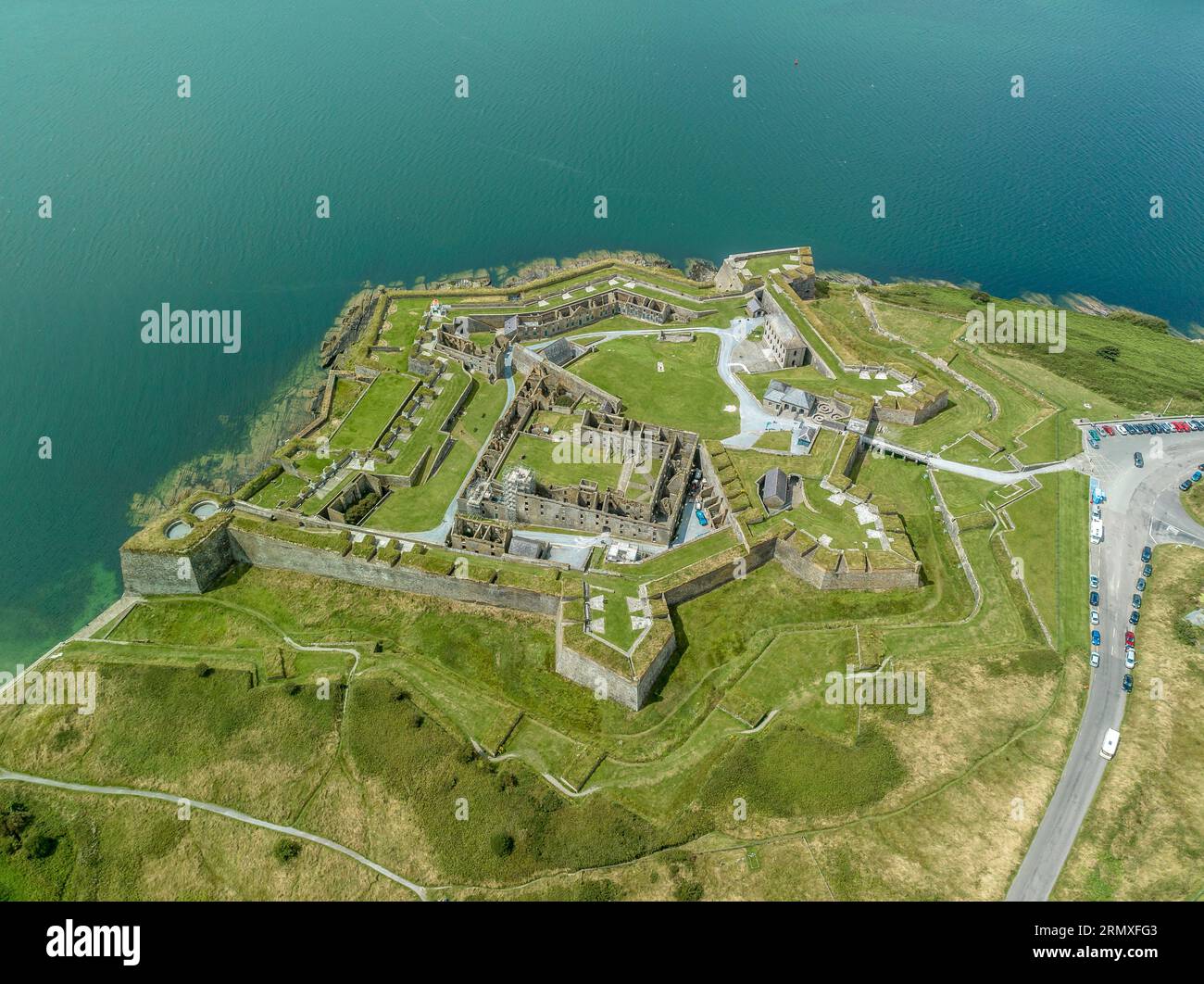 Aerial view of Charles Fort, start shape coastal military stronghold at ...
