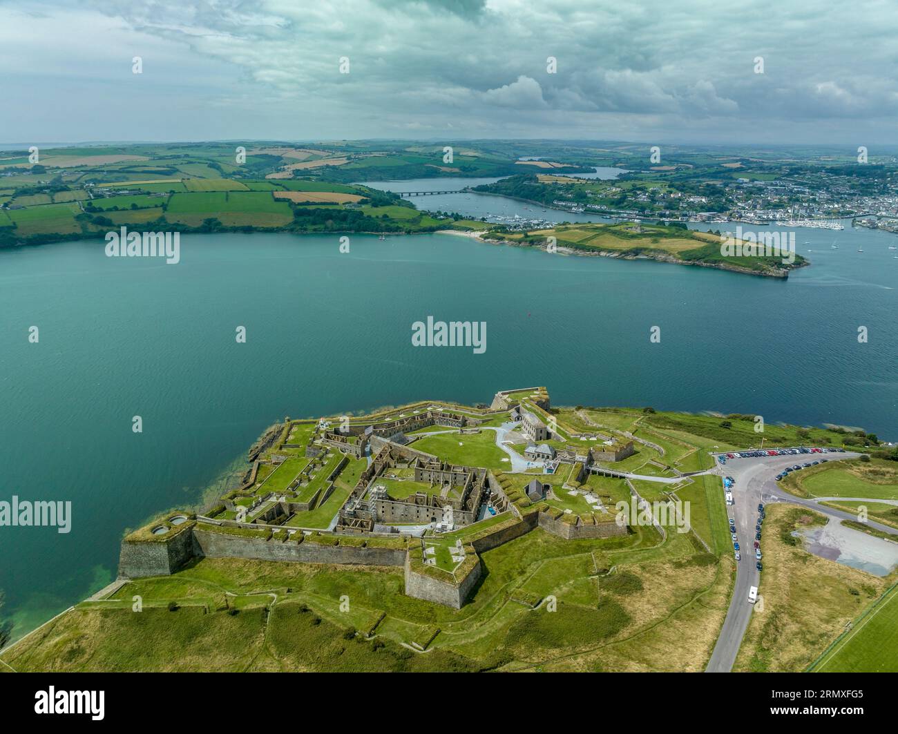 Aerial view of Charles Fort, start shape coastal military stronghold at ...