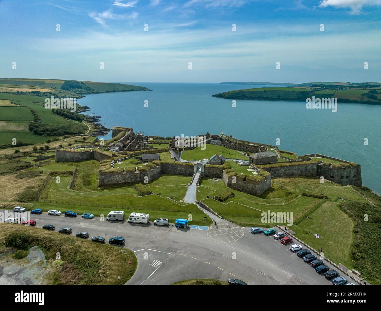 Aerial view of Charles Fort, start shape coastal military stronghold at ...