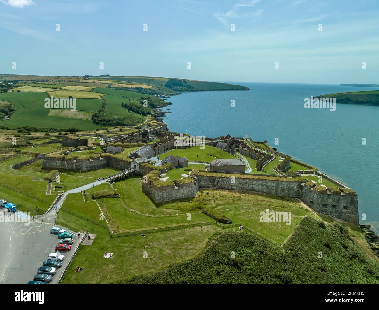 Aerial view of Charles Fort, start shape coastal military stronghold at ...