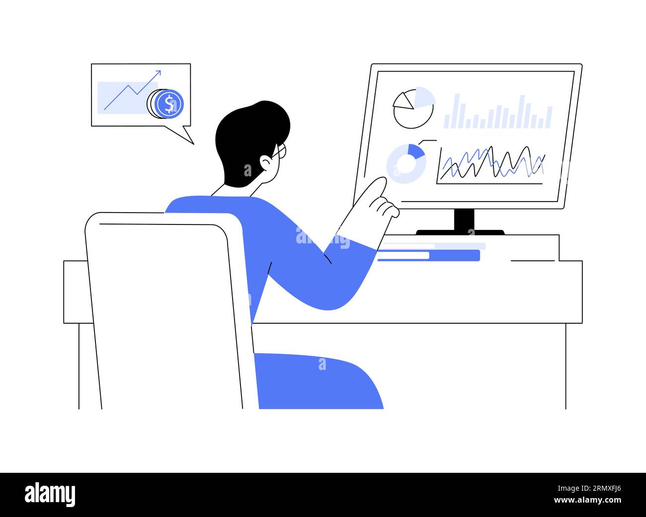 Stock market data analysis abstract concept vector illustration Stock ...