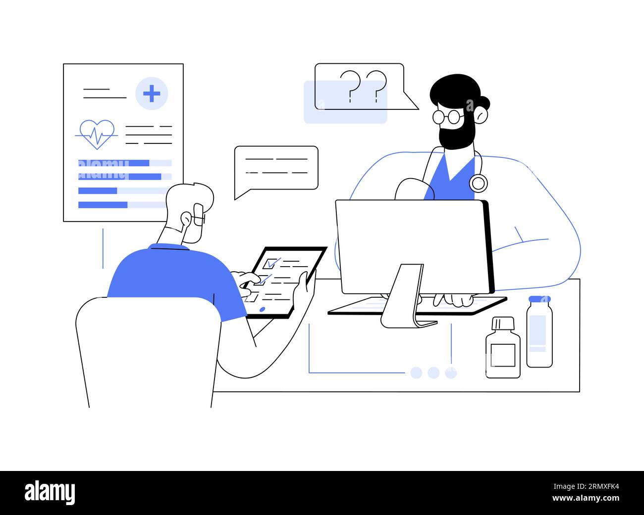 Healthcare data collection abstract concept vector illustration Stock ...