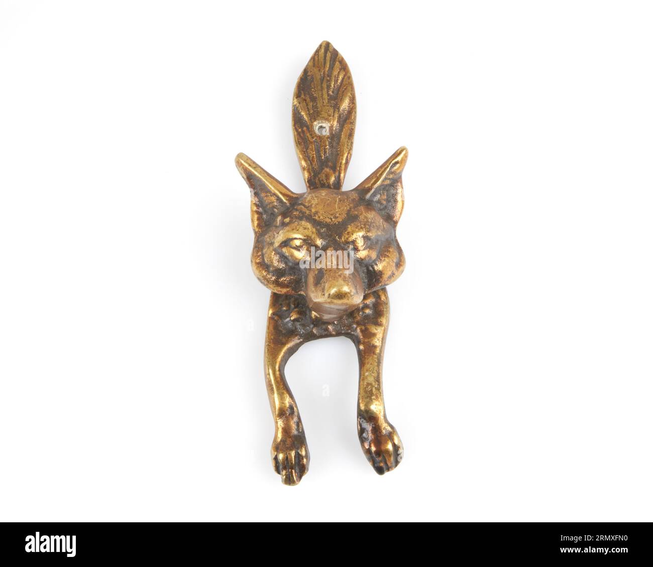 Antique 1920-30s cast brass fox door knocker Stock Photo - Alamy