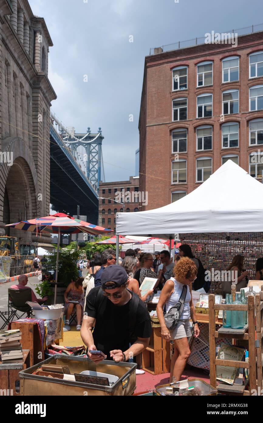 DUMBO Brooklyn street market NYC New York City Stock Photo - Alamy
