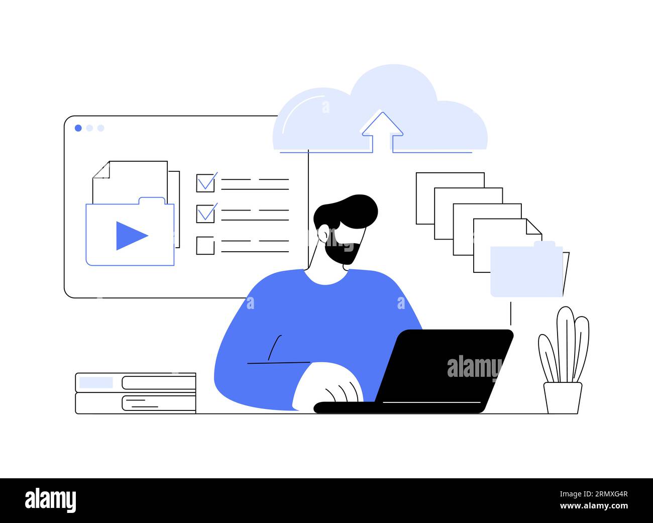 Upload files abstract concept vector illustration Stock Vector Image ...